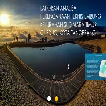 Presentasi Analisas Embung Sudimara, Kota Tangerang | PPT