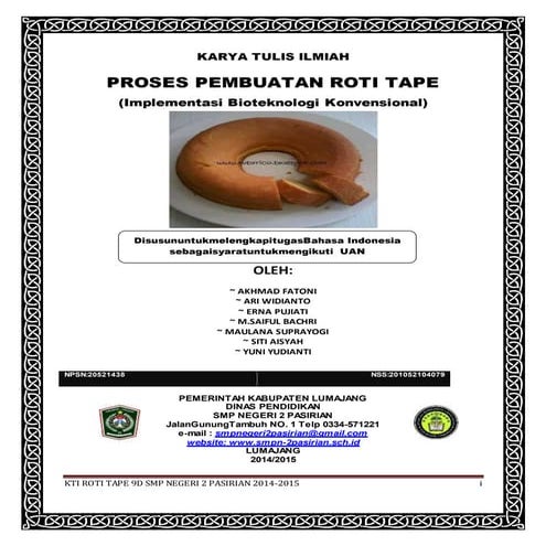 Pembuka (Pembuatan Roti Tape 9 d) | PDF