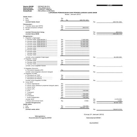 Pembukuan sekre update juli 2012 | PDF
