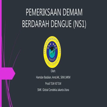 Pemeriksaan demam berdarah dengue (ns1) | PPTX