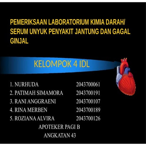 Pemeriksaan Laboratorium jantung PADA PASIEN | PPTX