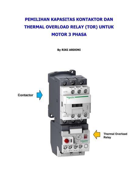 CARA MENENTUKAN UKURAN AMPERE CONTACTOR YANG COCOK UNTUK MOTOR LISTRIK ...