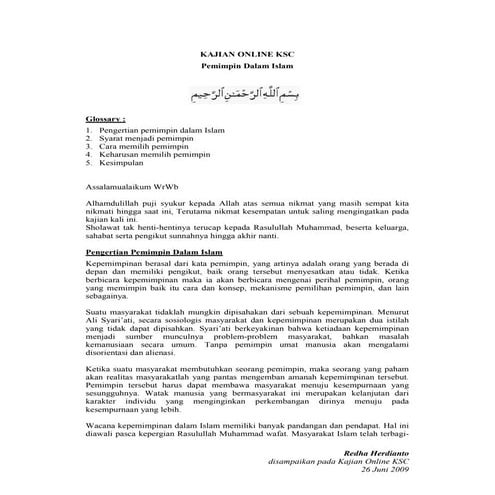 Pemimpin dalam-islam | PDF