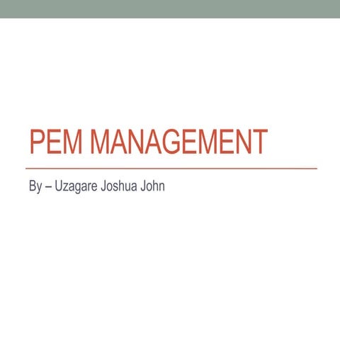 Pem management for mbbs students | PPTX