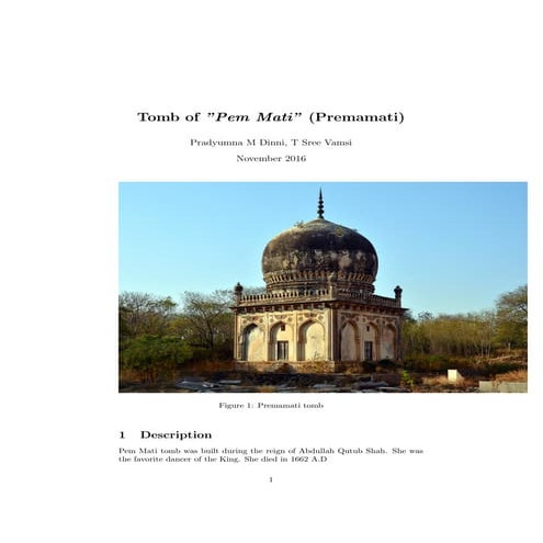 Tomb of Pem Mati- Qutubshahi Tombs | PDF