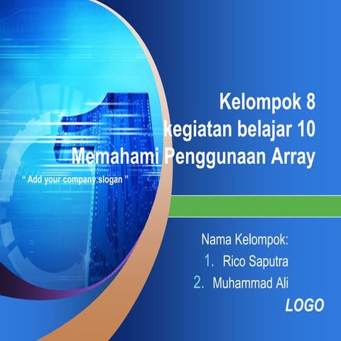 Pemograman web kegiatan belajar 10 memahami penggunaan array | PPTX