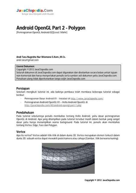 Analisa Tutorial Open GL | PDF