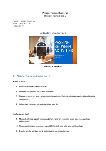 Dicoding Developer Coaching #7: Android | Navigasi Antar Halaman dengan Menggunakan Intent | PPT