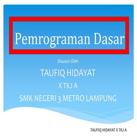 Pemrograman dasar | PPT