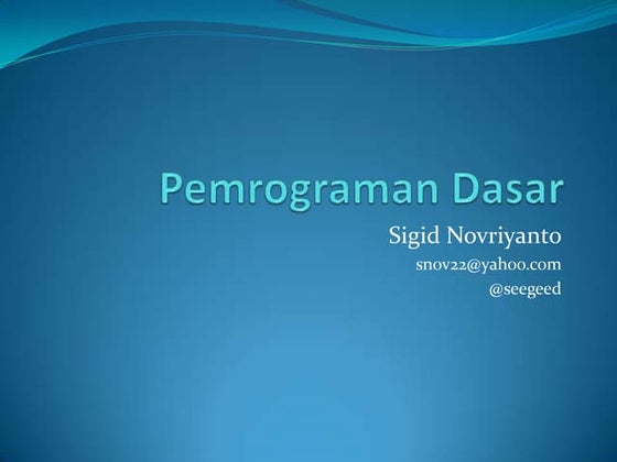 Algoritma & Pemrograman | PPT