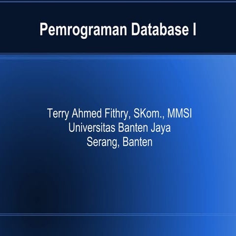 Pemrograman database i ddl 2 | PDF