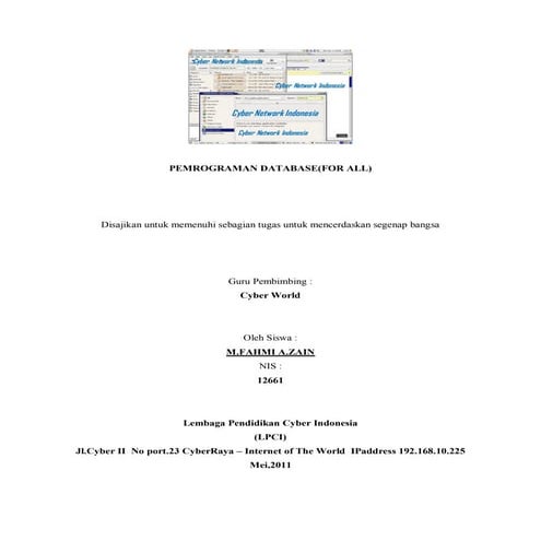 Pemrograman Database My Sql Part 1 Pdf
