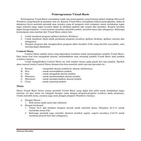 Tutorial membuat aplikasi kasir dengan vb 6.0 | DOCX