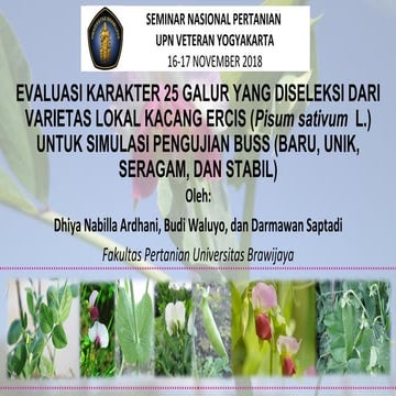 PENAMPILAN DAN JARAK GENETIK GALUR ERCIS YANG DISELEKSI DARI POTENSI ...