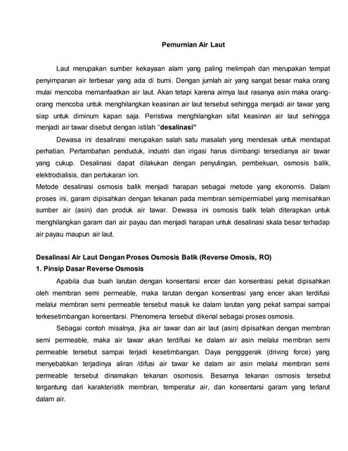 Sistem penjernihan air | PPTX