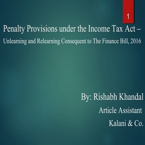 Penalty provision budget 2016 rishabh khandal | PPT