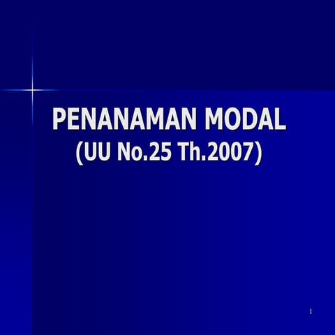 Penanaman Modal Hukum Bisnis Untuk Mahasiswa | PPT