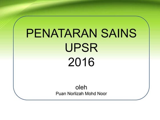 Format mata pelajaran matematik upsr mulai 2016 150926 | PPT