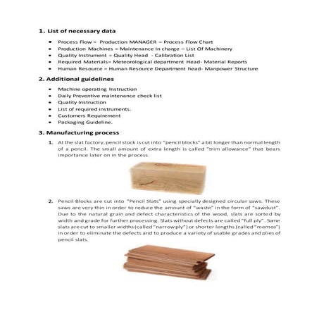 manufacturing of the pencil step by step 4 a | PPT