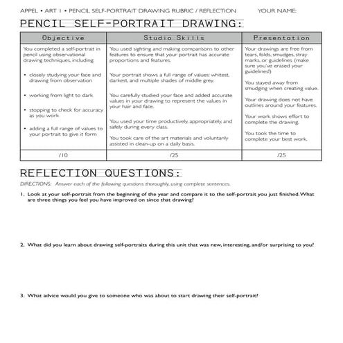 Pencil sp rubric | PDF