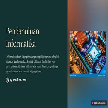 Pendahuluan Informatika untuk kelas 12 sma | PDF