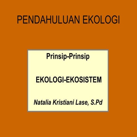 Materi Perkuliahan Pendahuluan Ekologi Ppt