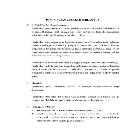 Pendarahan pada hamil tua | DOCX