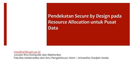 Pendekatan secure by design pada cluster resource allocation untuk pusat data | PDF