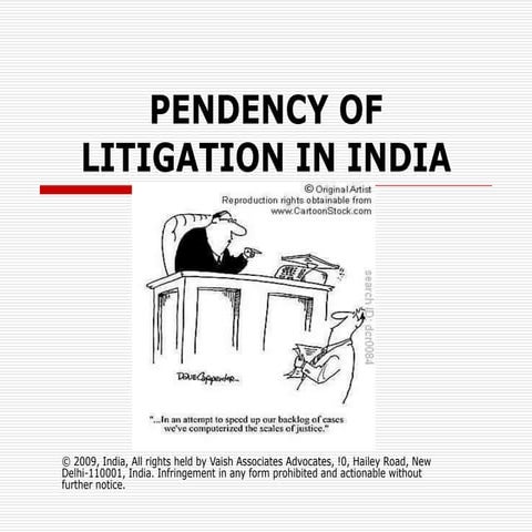Pendency Of Litigation In India | PPT