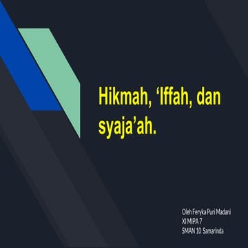 Pendidikan Agama Islam Hikmah, Iffah dan Syajaah | PPTX