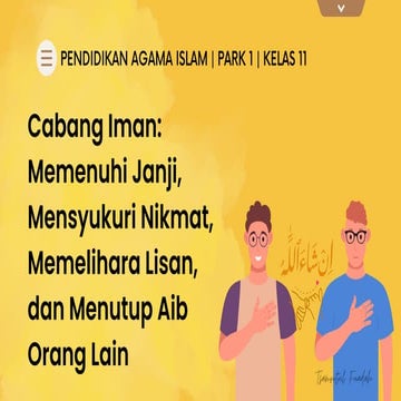 PAI Kelas 11 SMA - Cabang Iman: Memenuhi Janji, Mensyukuri Nikmat ...