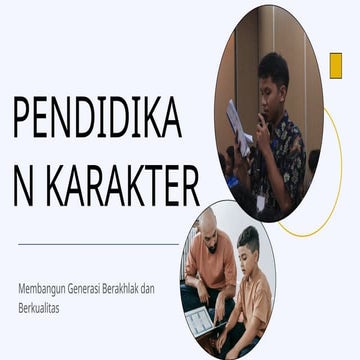 Training pendidikan karakter remaja masa kini | PPTX