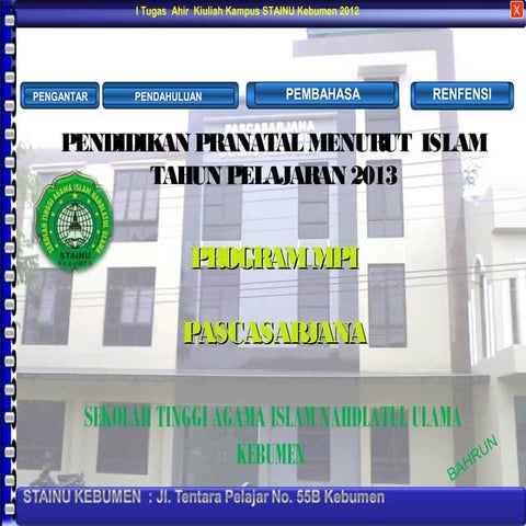 Pendidikan pranatal menurut agama islam | PPT