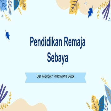 PENDIDIKAN REMAJA SEBAYA PMR MADYA WIRA MULA | PPTX