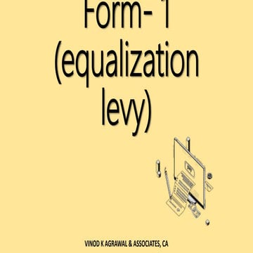 How to file form-1 (equalization levy) on new income-tax portal? | PPTX