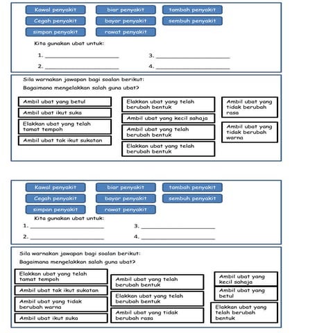 Pendidikan kesihatan tahun 1 soalan kuiz | PPTX