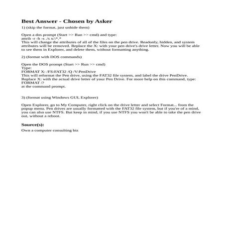 Pendrive formatting | ODT | Data Storage and Warehousing | Computing