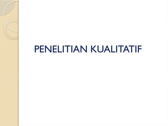 Metode Penelitian Kualitatif | PPT
