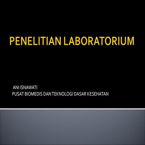 Penelitian laboratorium | PPT