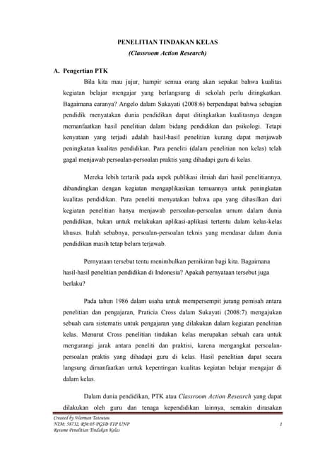 Konsep Kajian Tindakan | DOC