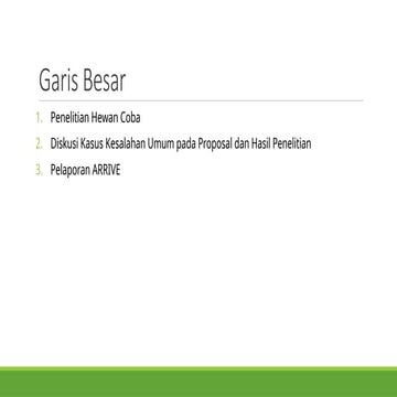 Penelitian Hewan Coba sebagai dasar untuk memulai penelitian | PPTX