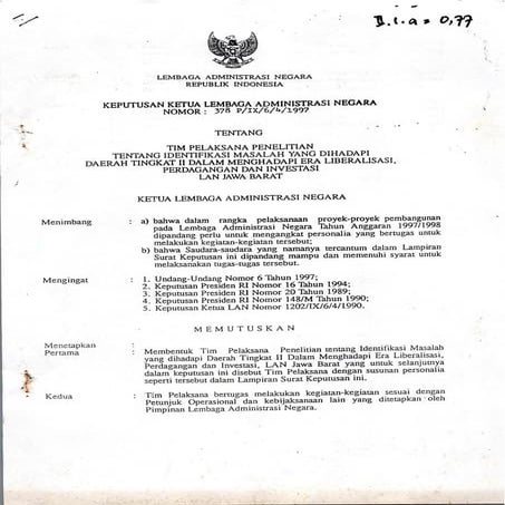 Identifikasi Masalah yang Dihadapi Daerah Tingkat II Dalam Menghadapi ...