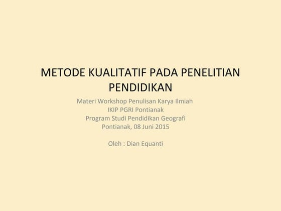 penelitian kualitatif analisis data pptx | PPT
