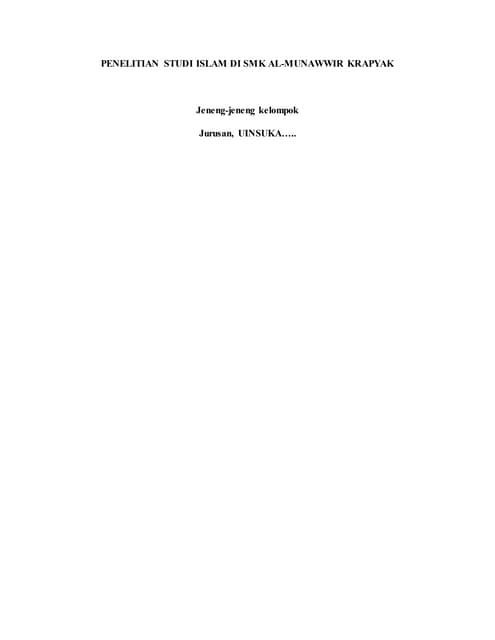 Presentasi Proposal Disertasi SPs UIN Jakarta by Hasani Ahmad Said | PPT