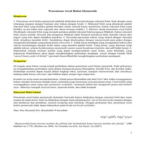 Penentuan Awal Bulan Qomariyah Pdf