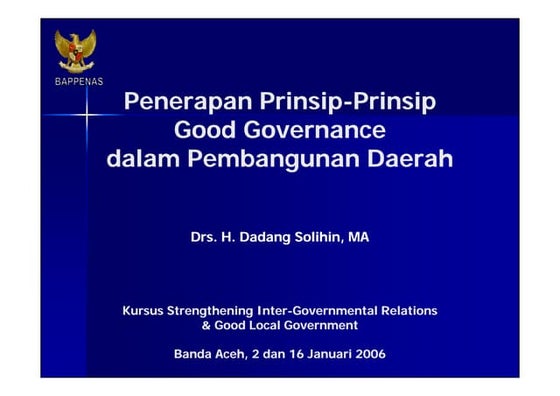 Penerapan prinsipprinsip-good-governance-dalam-pembangunan-daerah-4056 | PPT
