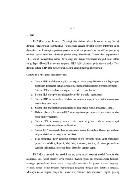 Enterprise Resource Planning | PDF