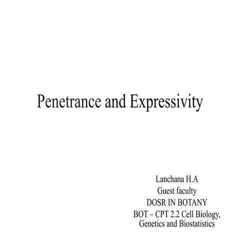 Penetrance And Expressivity Pdf