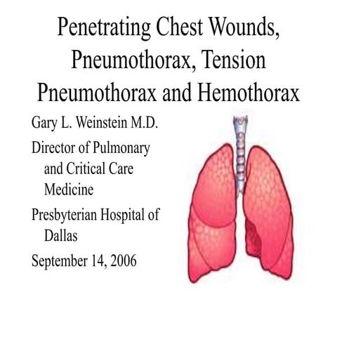 Penetrating chest trauma it's prognosis and management | PPT