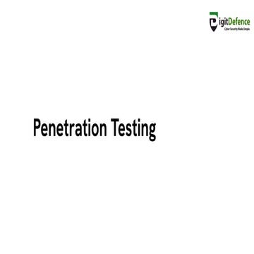 Understanding the Penetration Testing presentation | PDF